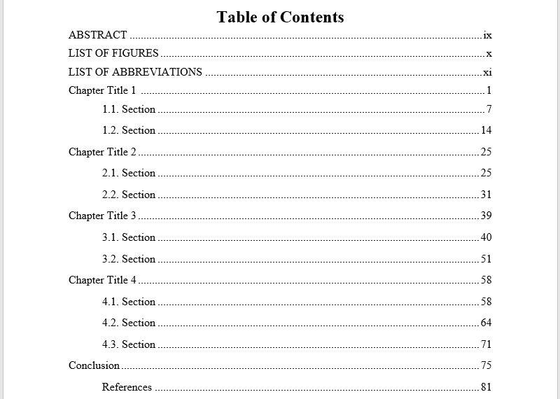 Table Of Contents Example Free Downloadable Templates Table Of Contents Example Free Downloadable Templates